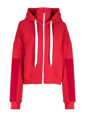 Goen.j High-neck Cotton Hoodie - Red