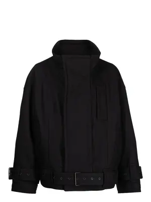 SONGZIO Cotton Belted Jacket - Black