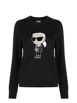 Karl Lagerfeld Ikon Organic-cotton Sweatshirt - Black