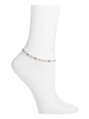 VIDAKUSH Crystal Station Anklet - Silver