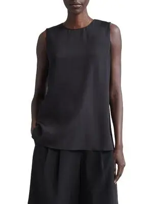 Lafayette 148 New York Adela Sleeveless Silk Blouse - Black