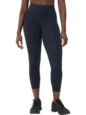 Sweaty Betty Power Pocket Workout 7/8 Leggings - Blue Halftone Leopard Print