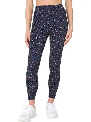 Sweaty Betty Power Pocket Workout 7/8 Leggings - Purple Leopard Splash Print