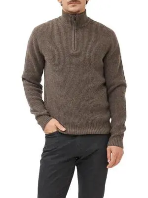 Rodd & Gunn Rodd & Gunn Robbies Road Quarter Zip Sweater Walnut