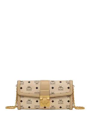 Mcm Tracy Chain Wallet - Beige + Black