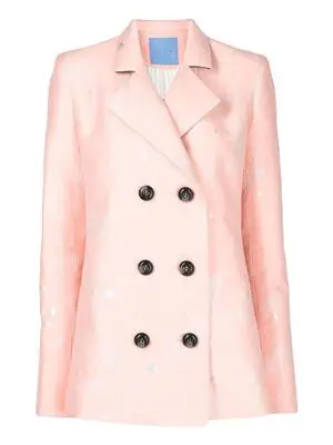 MACGRAW Stereotype Jacquard Double-breasted Blazer - Pink