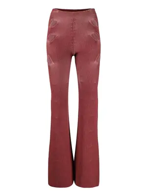 DION LEE Lock Slit Detail Trousers - Red