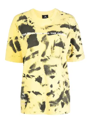MAUNA KEA Slogan-print Brushed T-shirt - Yellow