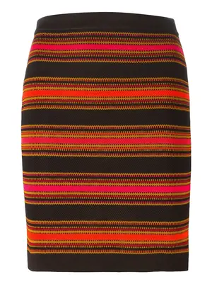Balmain Striped Mini Skirt - Black