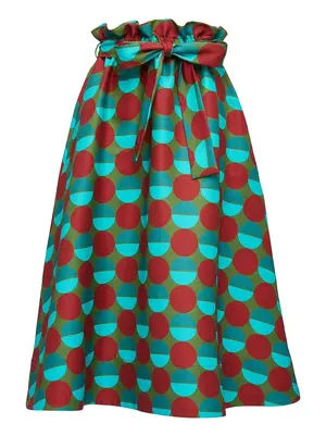 La DoubleJ Sardegna Graphic-print A-line Skirt - Green