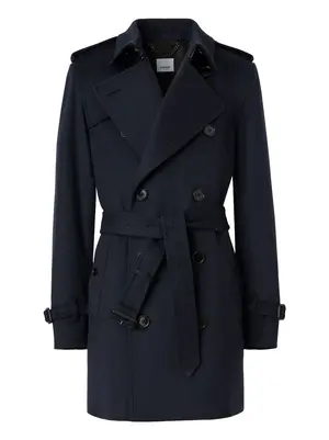 Burberry Wool-cashmere Blend Trench Coat - Blue