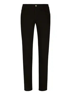 Dolce & Gabbana Logo-appliqué Skinny Jeans - Black