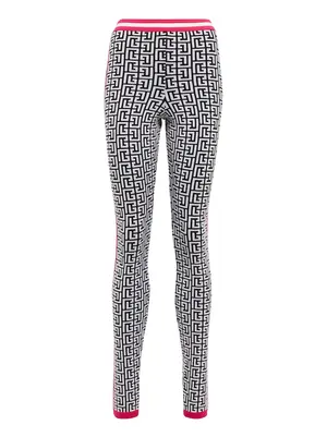 Balmain Jacquard-knit Wool-blend Leggings - Multicoloured