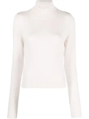 MAISON MARGIELA Open-back Roll-neck Top - Neutrals