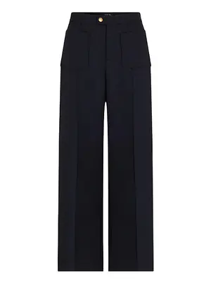 Soeur Harry Wide-leg High-rise Trousers - Blue