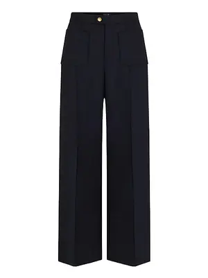 Soeur Harry Wide-leg High-rise Trousers - Navy