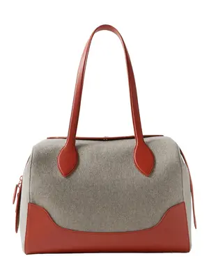 Loro Piana Happy Day Large Leather-trimmed Felt Tote - Red