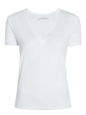 Another Tomorrow Another Tomorrow Cotton V-Neck Tee White