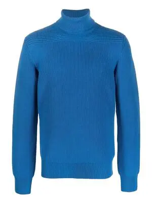 Orlebar Brown Chunky-knit Roll Neck Jumper - Blue