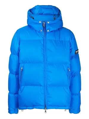 WHITESPACE Logo-patch Hooded Padded Jacket - Blue