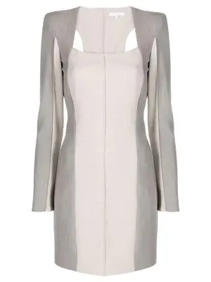 Patrizia Pepe Long-sleeve Minidress - Neutrals