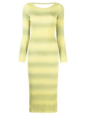 Patrizia Pepe Ribbed Knit Midi Dress - Green