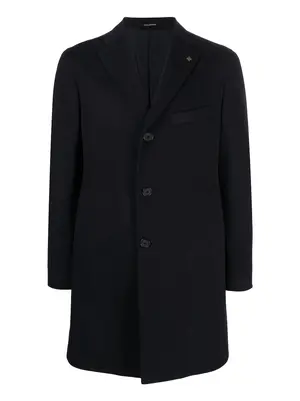 Tagliatore Single-breasted Cashmere Coat - Blue