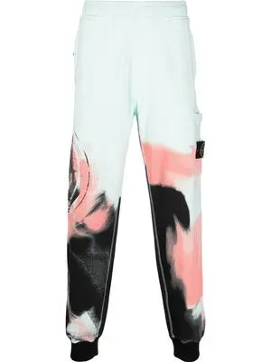 Stone Island Motion Saturation Abstract-print Track Pants - Green