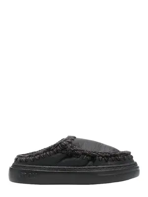 Mou Eskimo Leather Slippers - Black