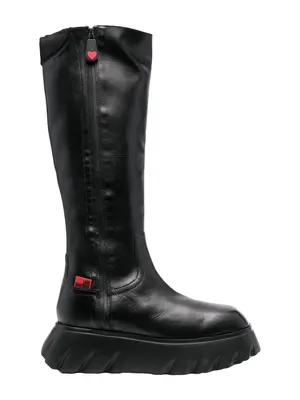 Moschino Logo-patch Boots - Black