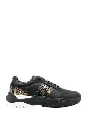 Versace Logo-print Low-top Sneakers - Black