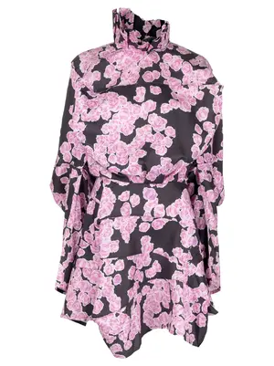 Natasha Zinko Floral-print Shirt Dress - Black
