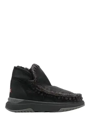 Mou Crochet Stitch-trim Sneakers - Black