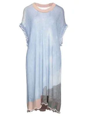 MAISON MARGIELA MM6 MAISON MARGIELA Multicolor Pattern Midi Dress Sky Blue