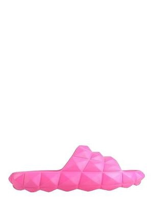 Valentino Garavani Valentino Dark Rubber Pool Slides Fuchsia