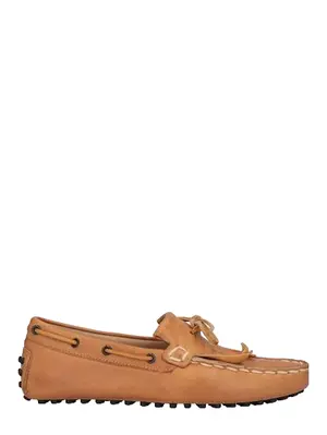 TOD'S TOD'S Leather Loafers With Fringe Detail Tan