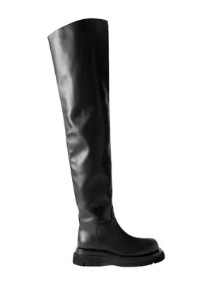 Bottega Veneta Cuissard Leather Over-the-knee Boots - Black