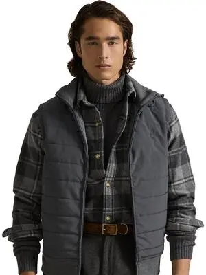 Ralph Lauren Hooded Hybrid Vest - Fortress Grey Heather