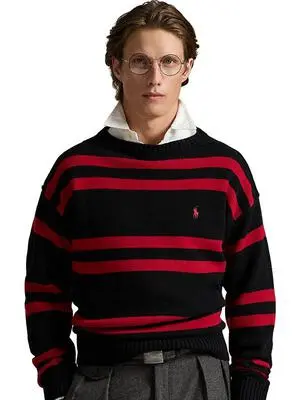 Ralph Lauren Striped Wool Crewneck Sweater - Polo Black Combo