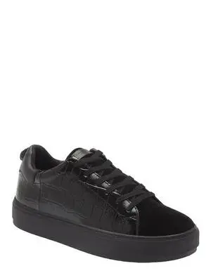 Kurt Geiger Laney Croc Embossed Sneakers - Black