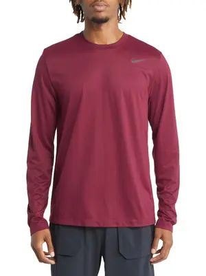 Nike Nike Legend Long-Sleeve Dri-FIT Training T-Shirt Dark Beetroot/ Black