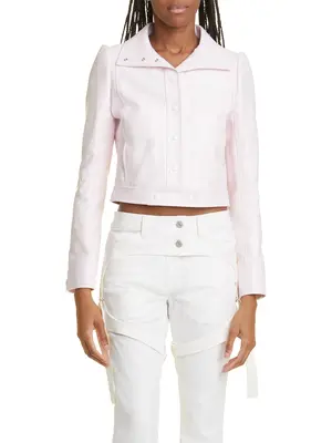 COURREGES Courrèges Logo Patch Vinyl Jacket Pale Pink