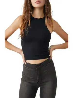 Free People Clean Lines Crop Tank - Black