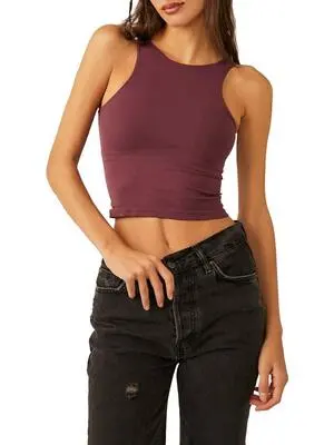 Free People Free People Clean Lines Crop Tank Precious Wine