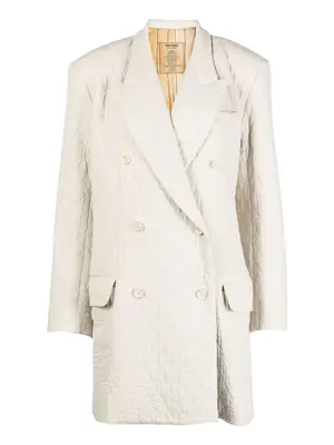 UMA WANG Double-breasted Tailored Coat - Neutrals