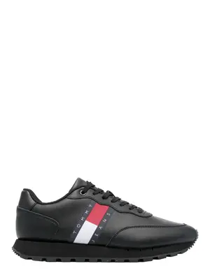 Tommy Hilfiger Logo-patch Low-top Sneakers - Black