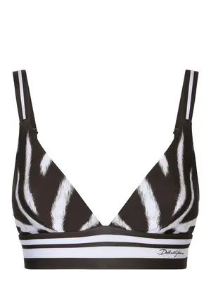 DOLCE & GABBANA Dolce & Gabbana Zebra-Print Cropped Top