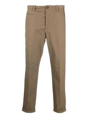 PT TORINO Tapered-leg Cropped Trousers - Brown