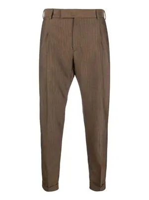 PT TORINO Cropped Tailored Trousers - Brown