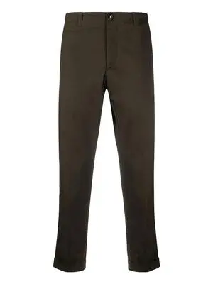 PT TORINO Cropped Trousers With Buckle Detail - Green